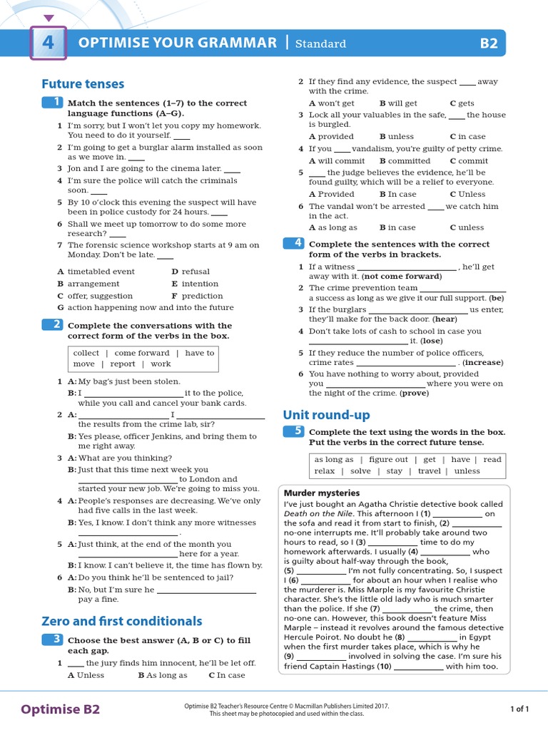 OPT B2 U04 Grammar Standard | Download Free PDF | Burglary | Arthur Hastings