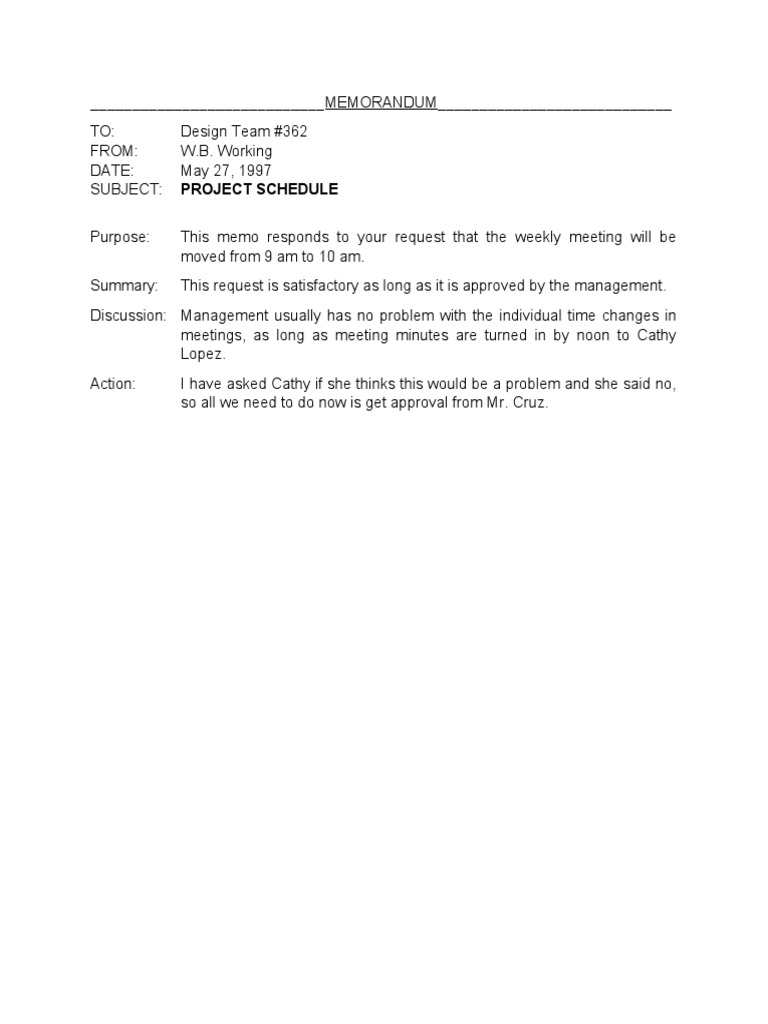 Sample 1 Response Memo | PDF
