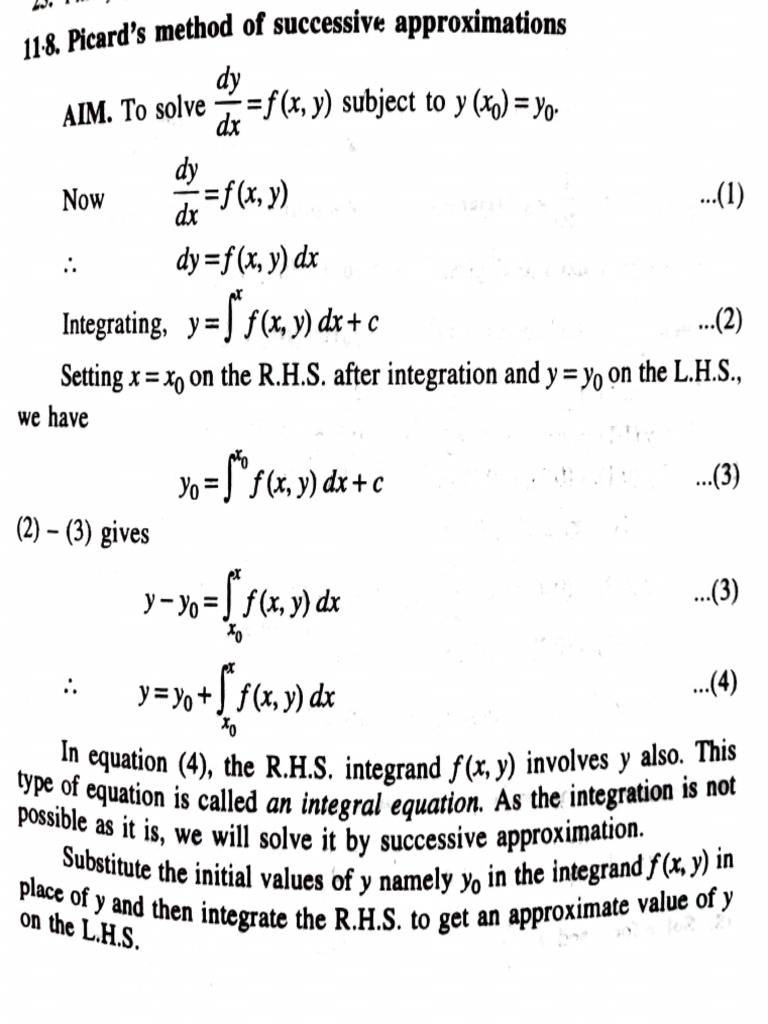 Picards Method Pdf Numerical Analysis Computational Science