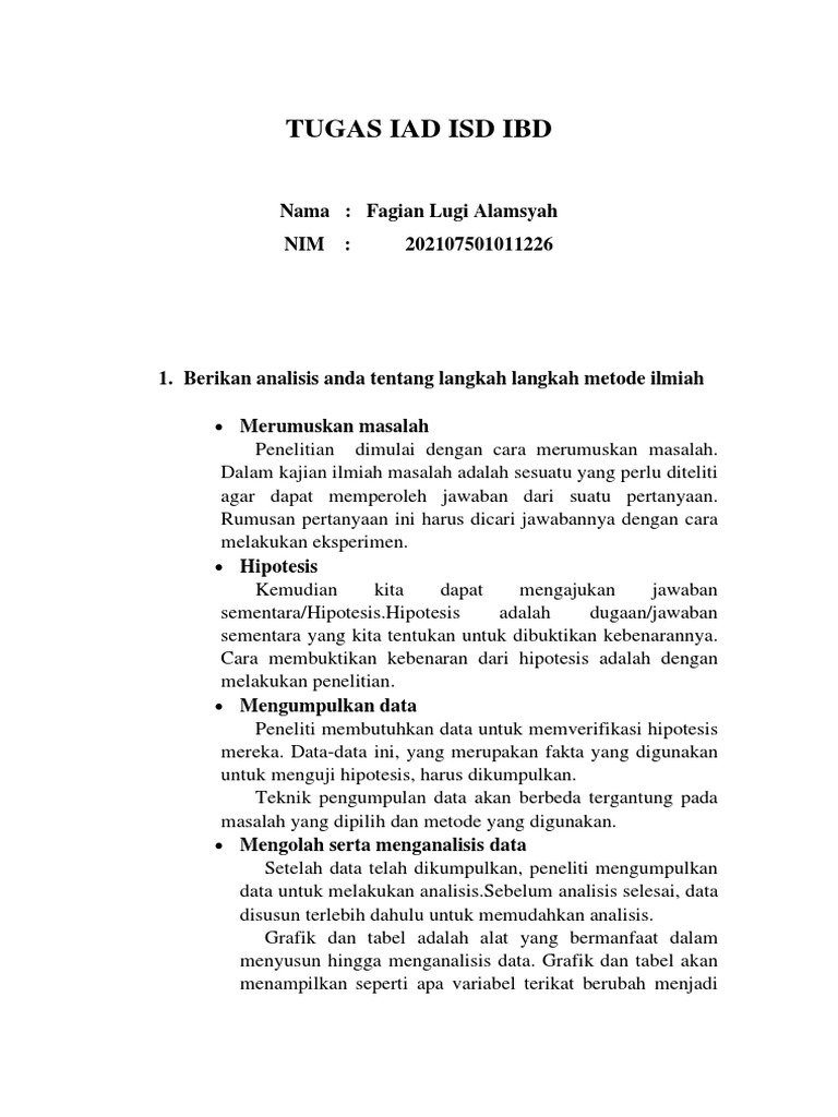 Tugas Iad Isd Ibd | PDF