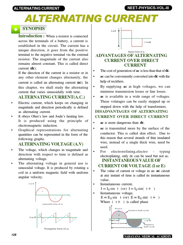 Advantages and Disadvantages of AC | PDF | Alternating Current | Direct ...