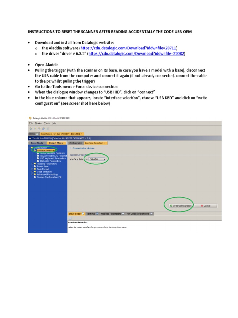 Reset a Datalogic Scanner by Forcing a USB Keyboard Connection After ...
