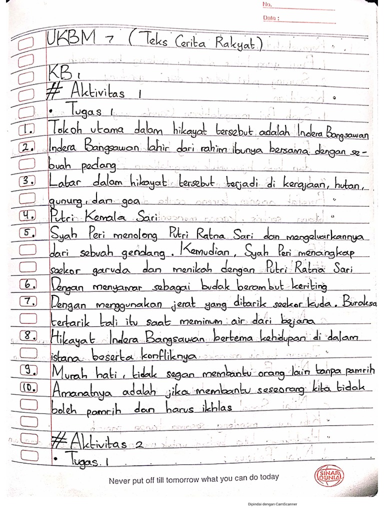 Tugas UKBM 7 Teks Hikayat - B.Indonesia | PDF