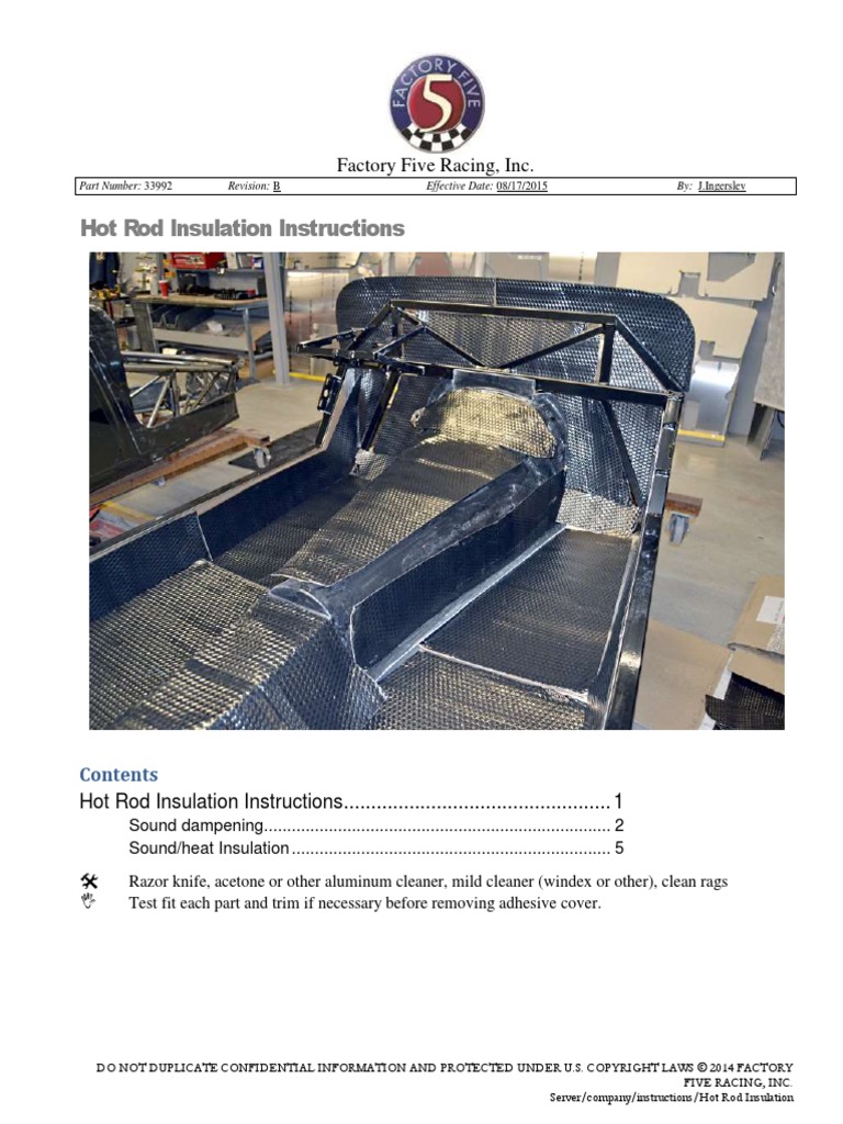 Hot Rod Insulation Instructions: Factory Five Racing, Inc | PDF ...