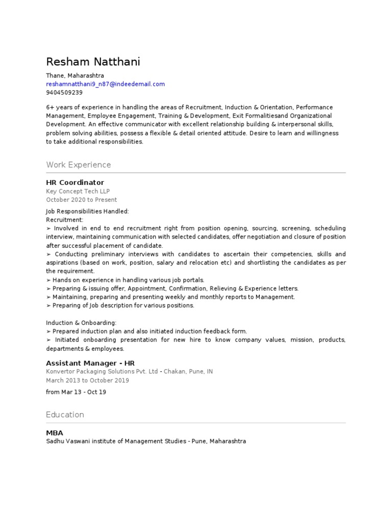 Resume Re Sham Nat Than I | PDF