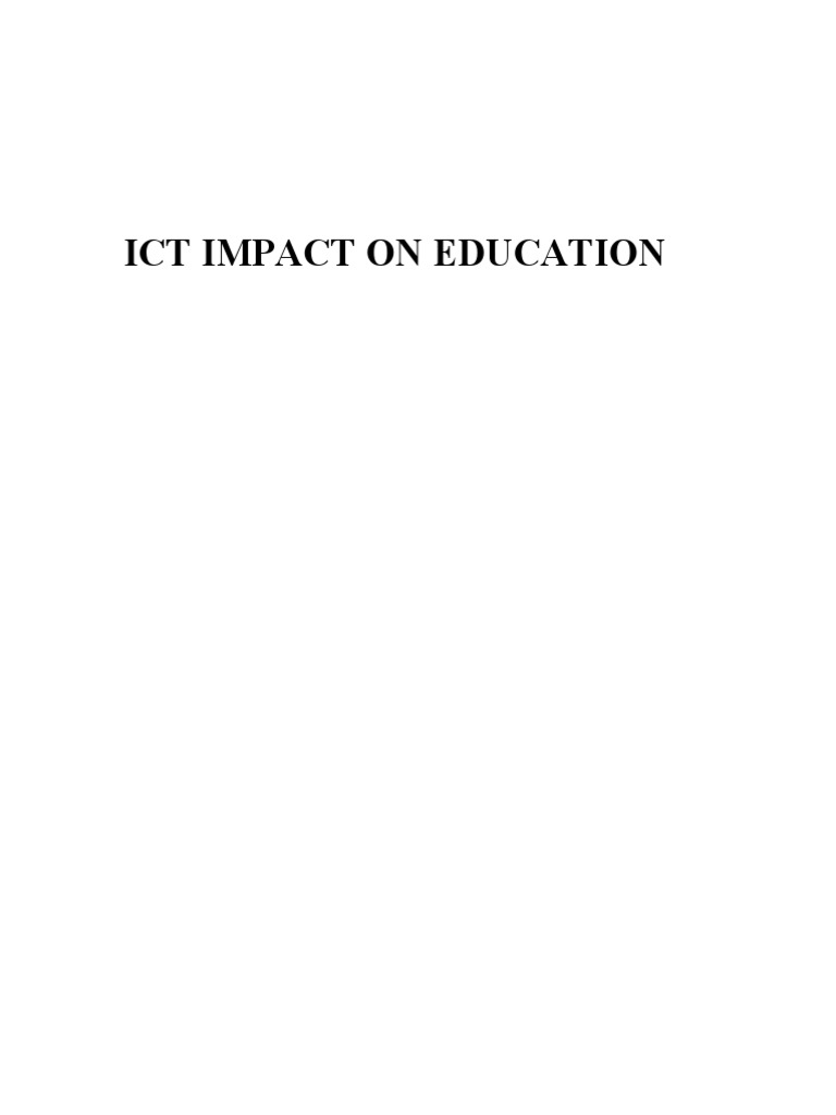 Ict Impact On Education | PDF | Constructivism (Philosophy Of Education) | Educational Technology