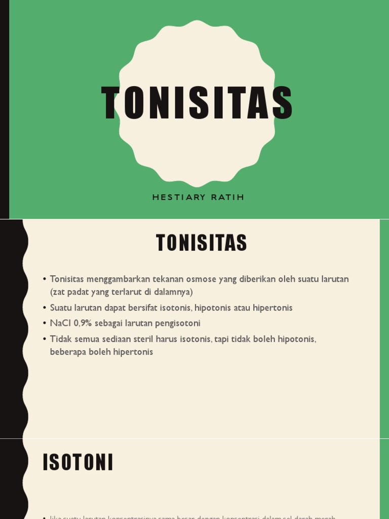 Memahami Tonisitas dan Isotoni dalam Larutan | PDF | Memasak, Makanan ...