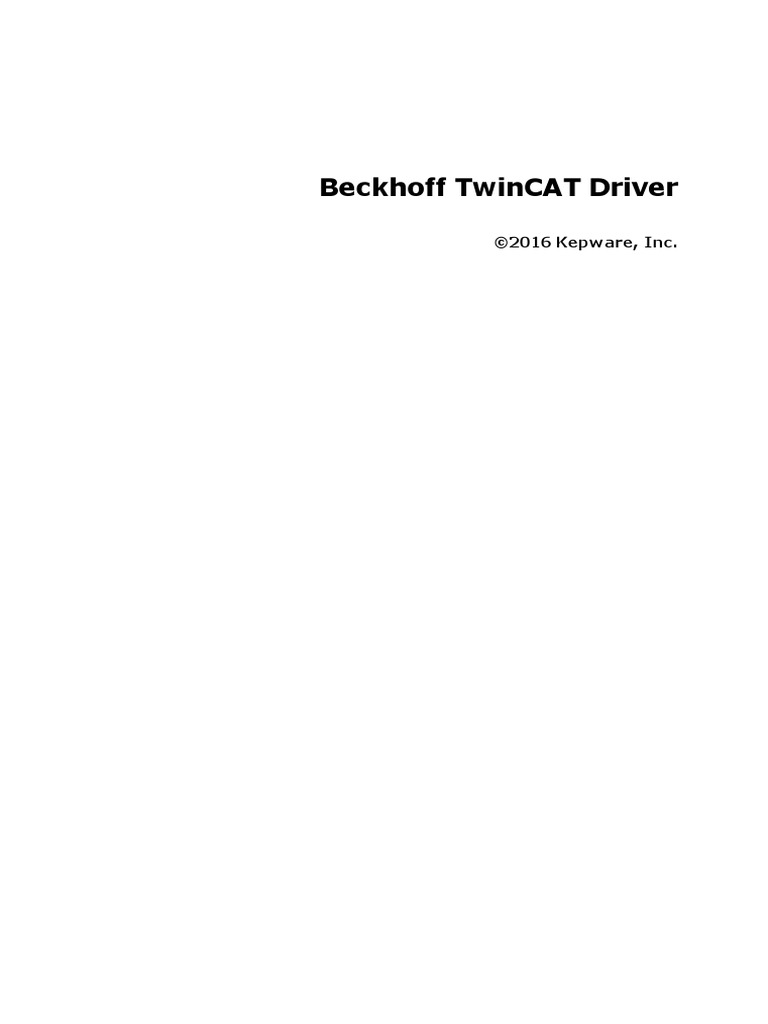 Beckhoff Twincat Manual | PDF | Device Driver | Port (Computer Networking)