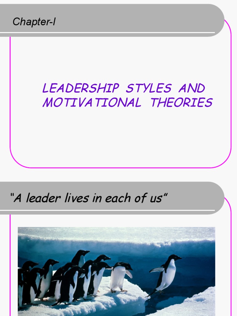 Leadership Styles and Motivational Theories: Chapter-I | PDF | Power ...