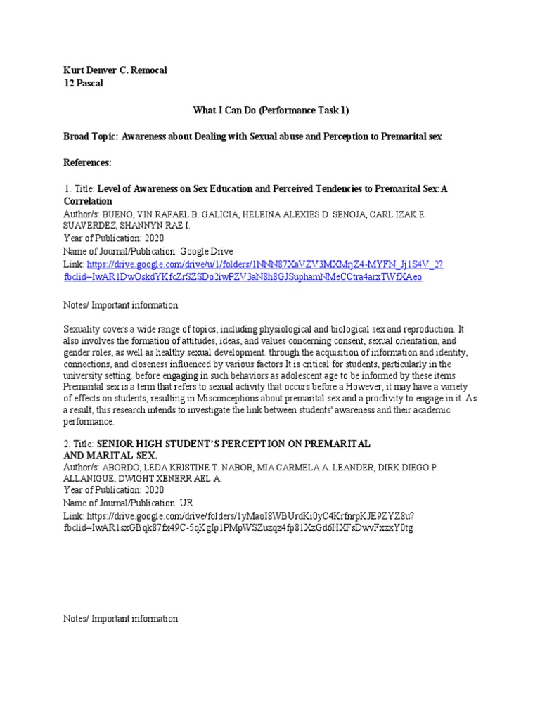 BUENCAMINO, Julianne Denise C. - Q1 - Week4 - Module 4 | PDF | Sex Education | Human Sexual Activity