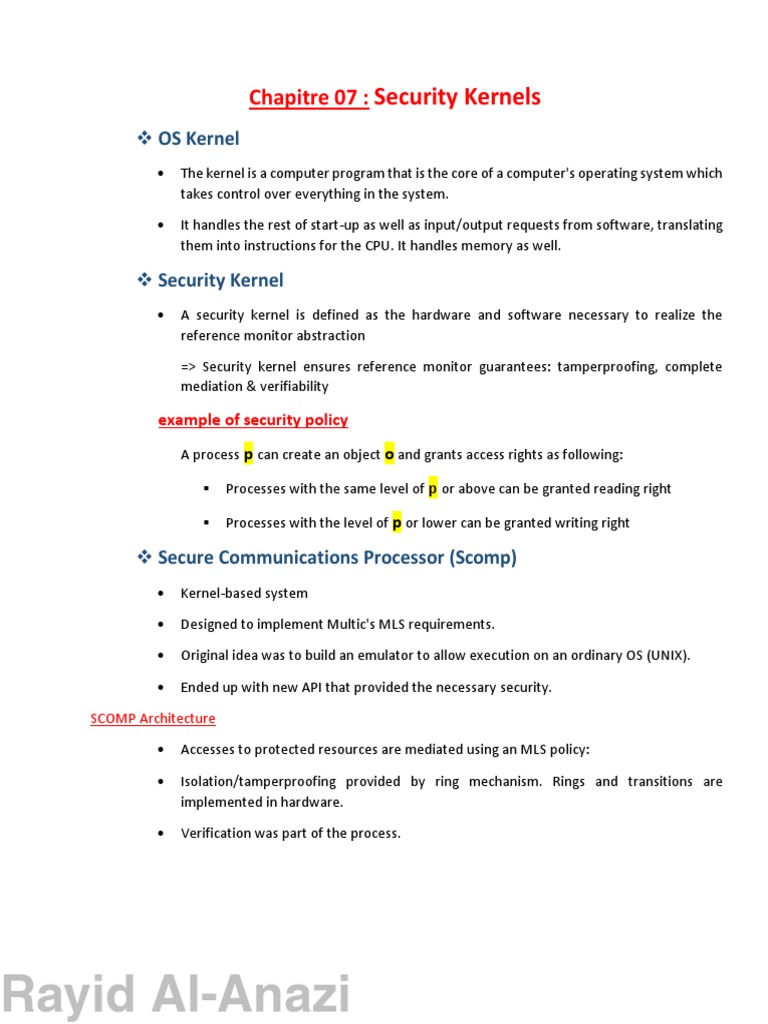 Security Kernel Ensures Reference Monitor Guarantees | PDF | Kernel ...