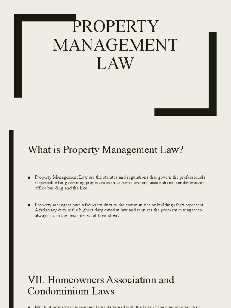 Property Management Law | PDF | Law Of Obligations | Condominium