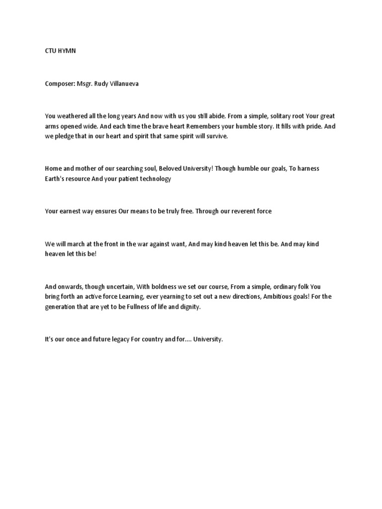 Ctu Hymn Wps Office Pdf