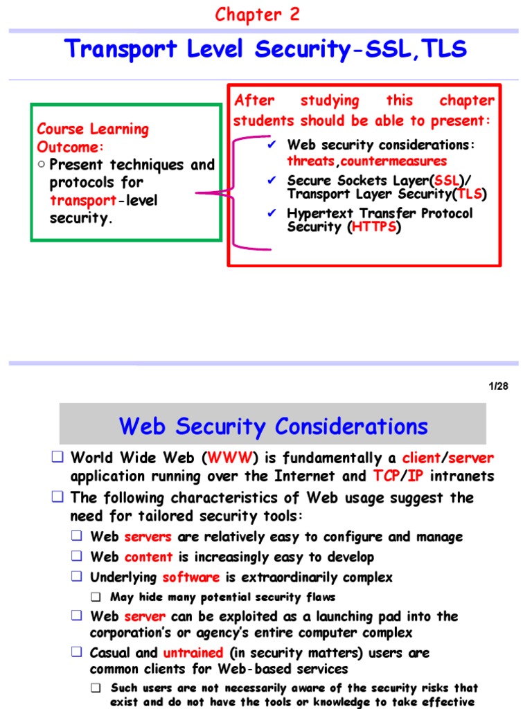 Chapt2-Transport Level Security-SSL, TLS | PDF | Transport Layer ...