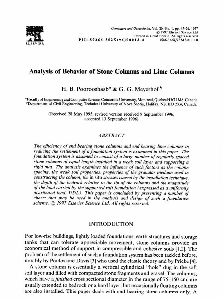 Analysis of Behavior of Stone Columns and Lime Columns | PDF ...