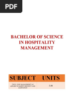 BSHM Curriculum Overview 2025-2026 | PDF