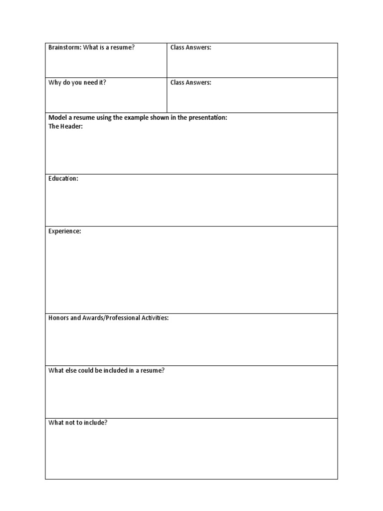 Resume Note Taking Guide | PDF