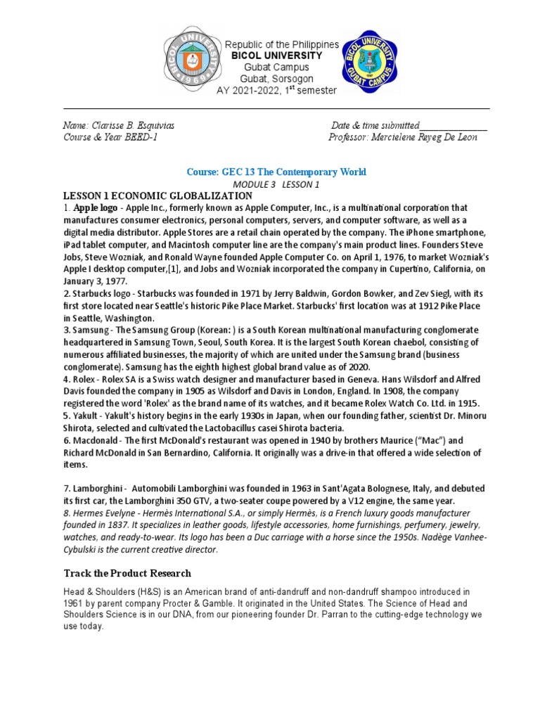 Economic Globalization Overview | PDF | Apple Inc. | Samsung