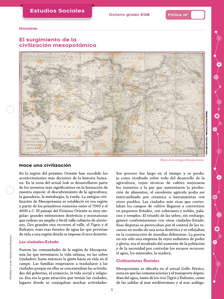 APROBADO - EESS - 8EGB - El Surgimiento de La Civilización Mesopotámica | PDF | Mesopotamia ...