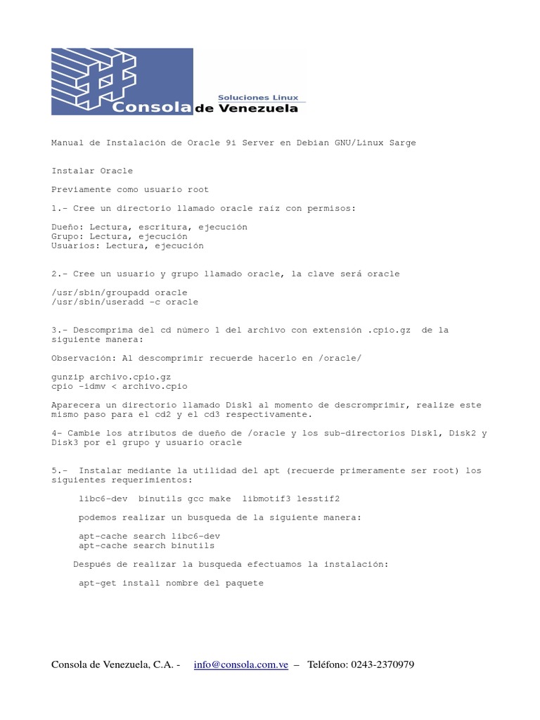 Manual Basico Instalacion Oracle9i | PDF | Sistema de archivos | Oracle Corporation