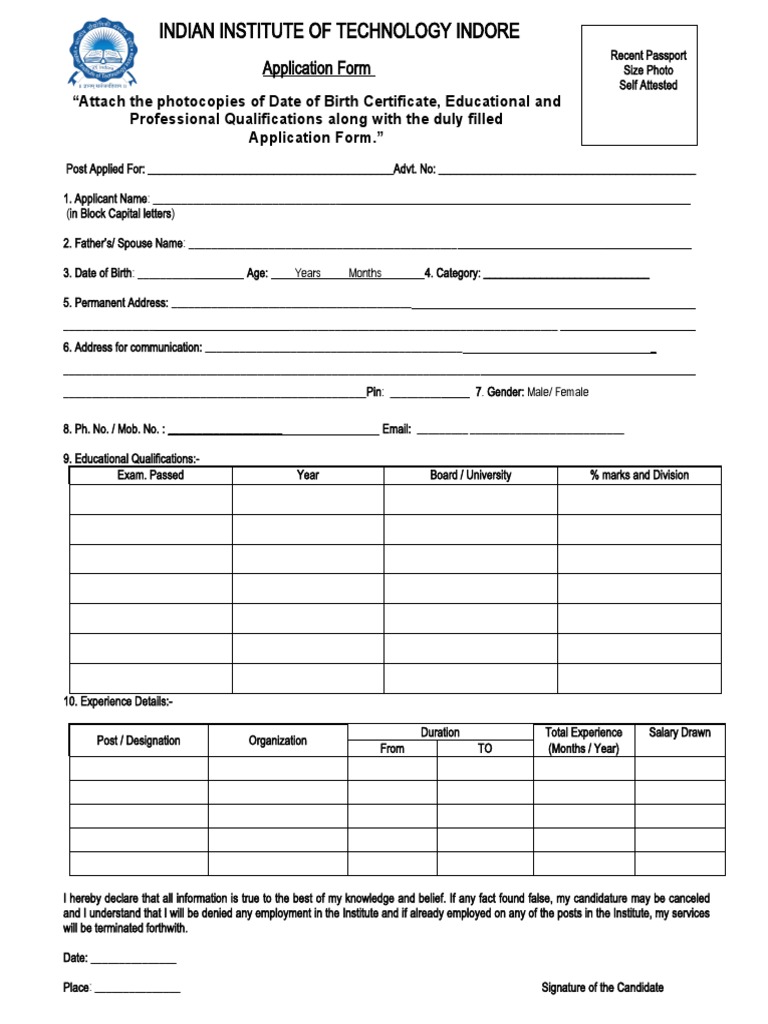 IIT Indore ERP Application Form | PDF | Career & Growth