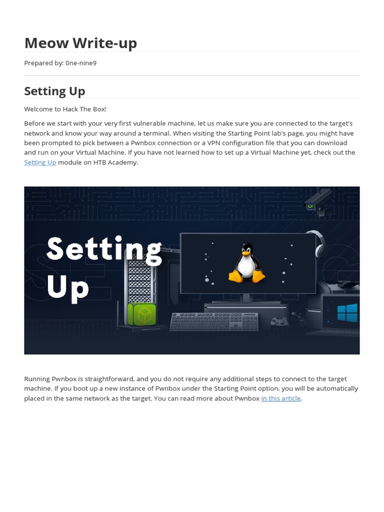 Meow Write-Up | PDF | Port (Computer Networking) | Computer Network