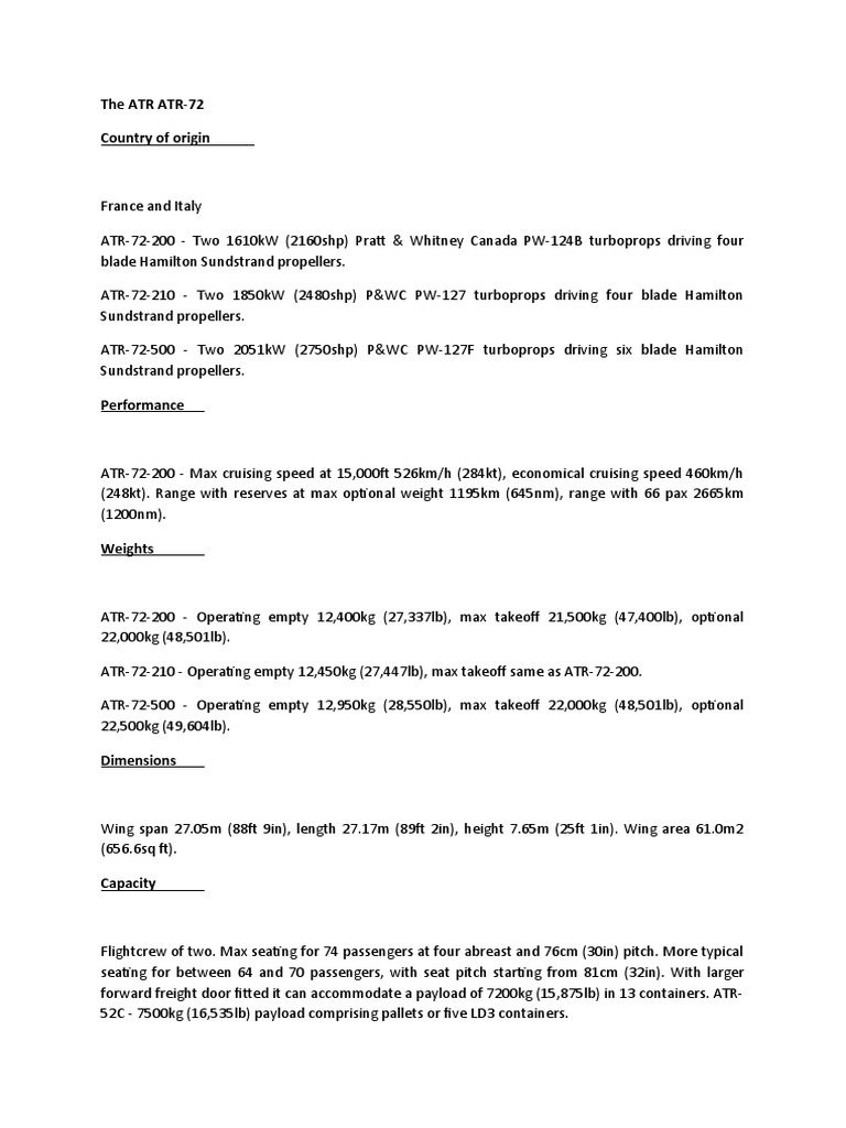 The ATR Info | PDF | Aerospace Engineering | Aerospace