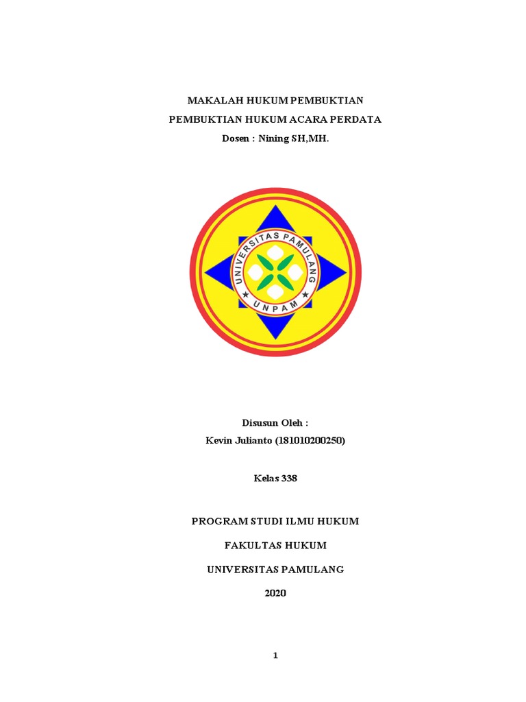 Makalah Hukum Pembuktian 2020 | PDF | Ilmu Sosial | Hukum