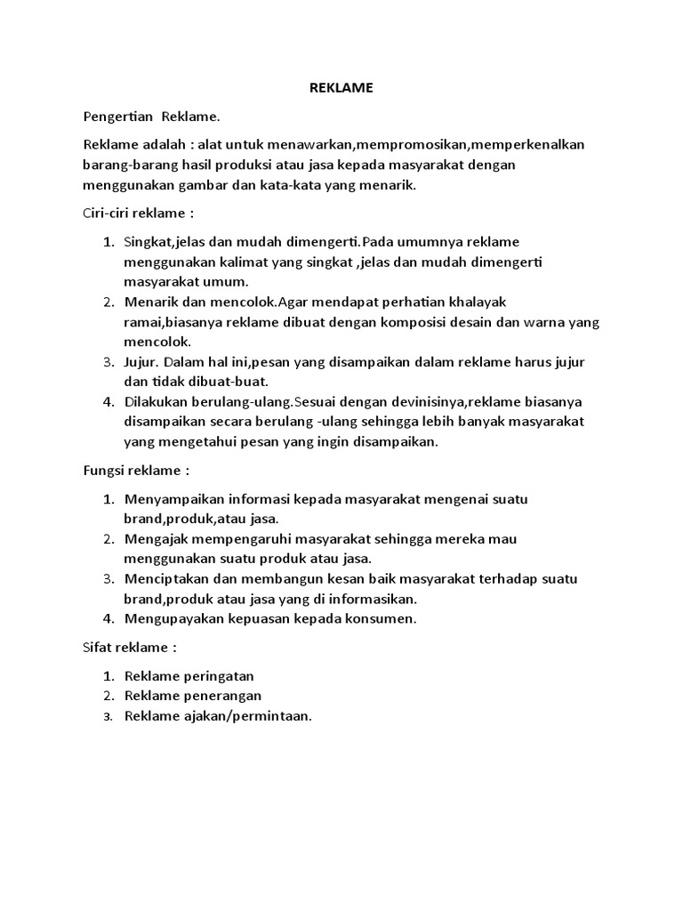 Panduan Dasar Reklame | PDF | Karier & Perkembangan | Bisnis