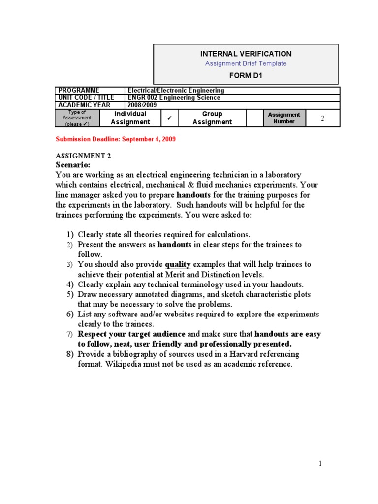 Scenario:: Internal Verification Form D1 | PDF | Amplifier | Inductor