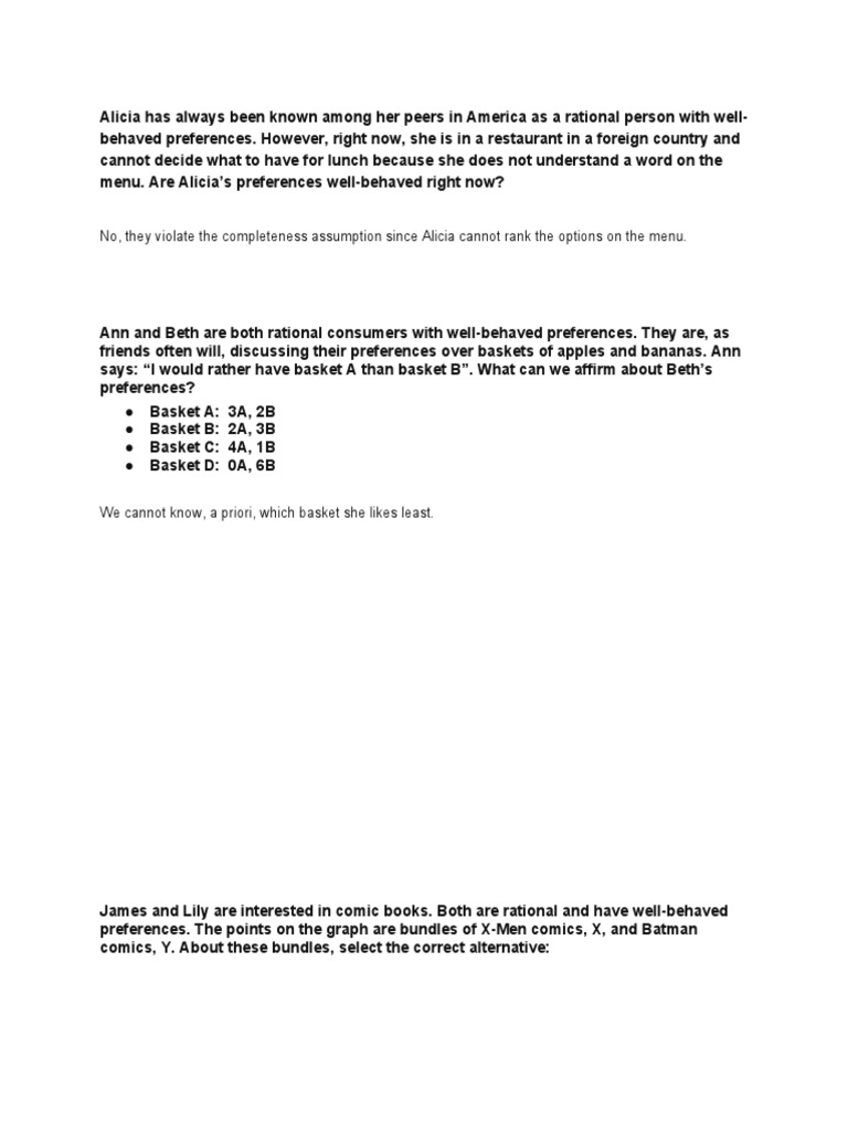 Well-Behaved Preferences Explained | PDF