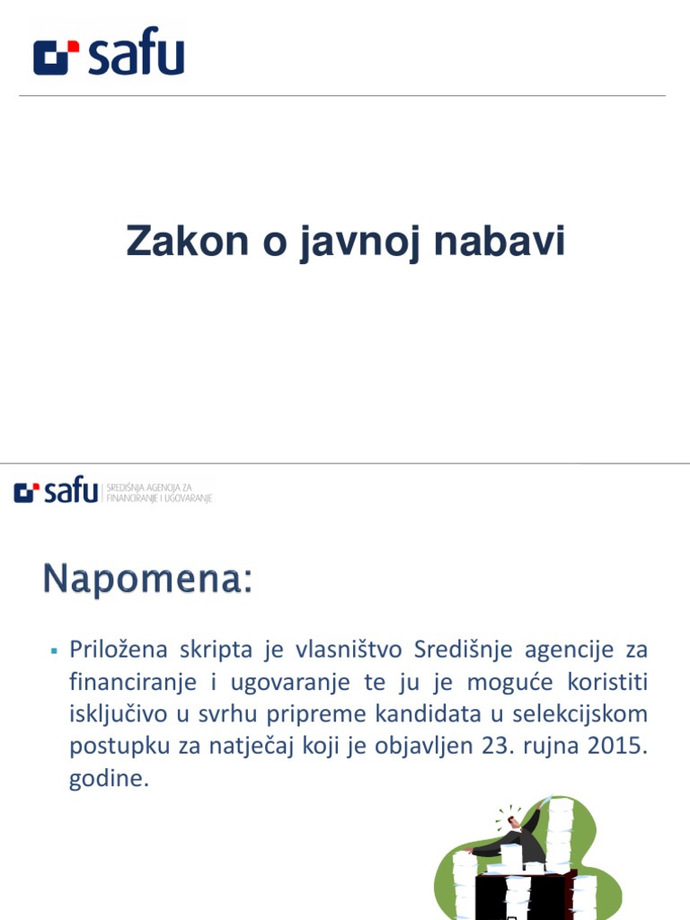 Prilog 1 - Zakon o Javnoj Nabavi 1 SKRIPTA | PDF