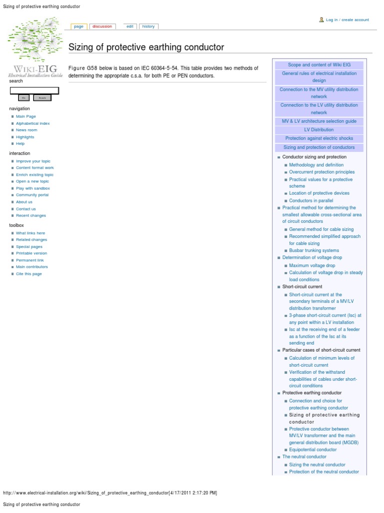 Sizing of Protective Earthing Conductor | PDF | Electrical Conductor ...