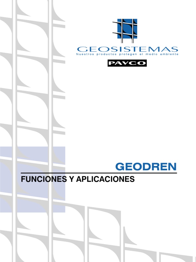 Geodrén PAVCO: Sistema Avanzado de Drenaje | PDF | Tubería (transporte ...
