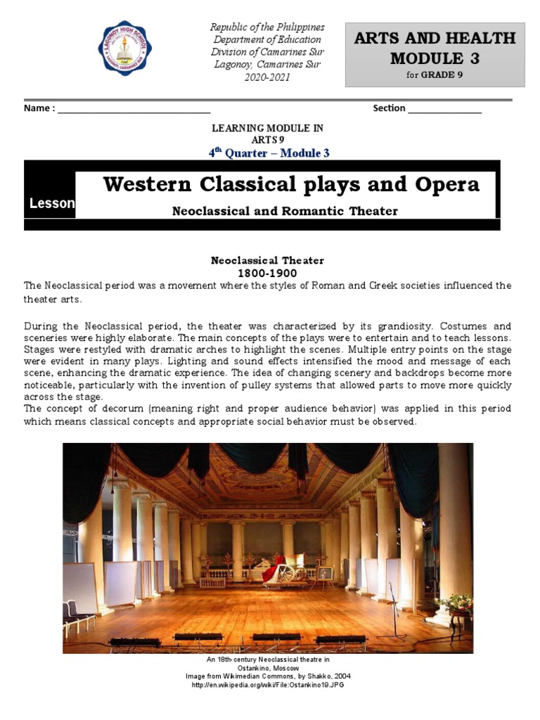 Arts - Health 9 - Quarter 4 Module 3 | PDF | Theatre | Wound