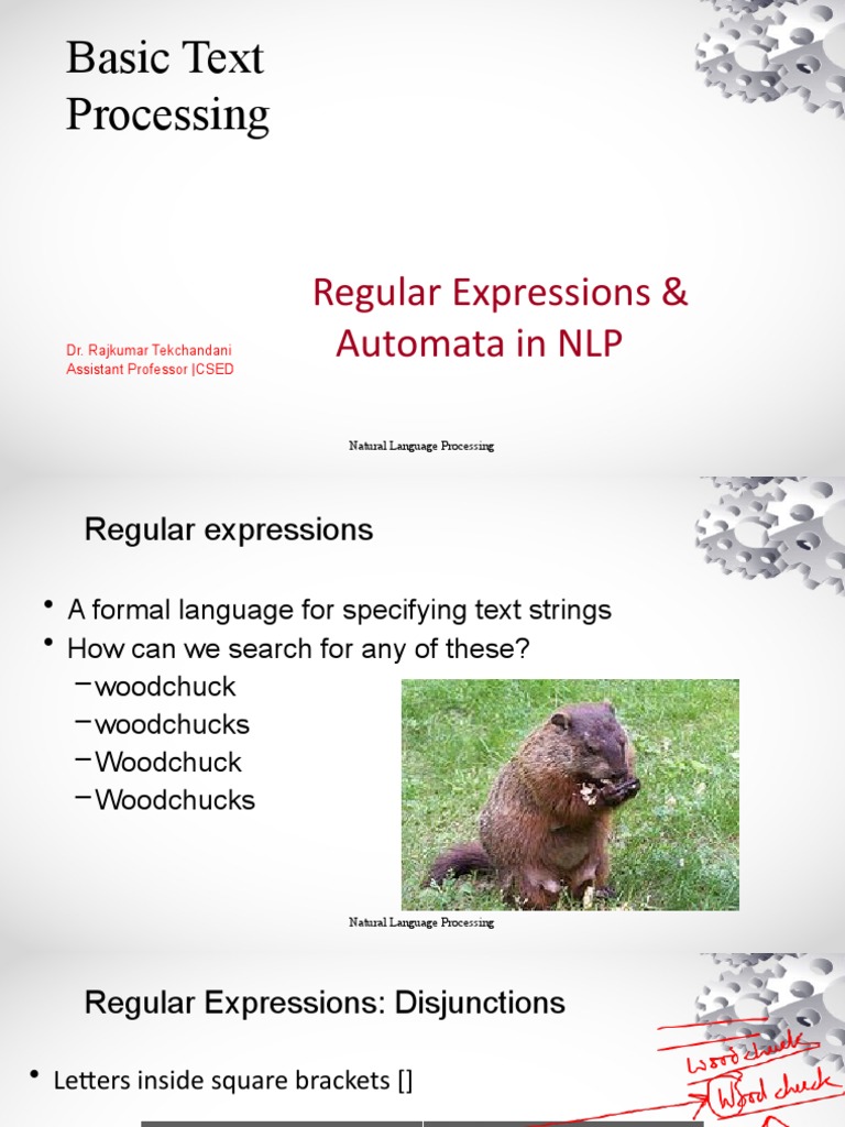 Basic Text Processing: Regular Expressions & Automata in NLP | PDF | Regular Expression | Cognition
