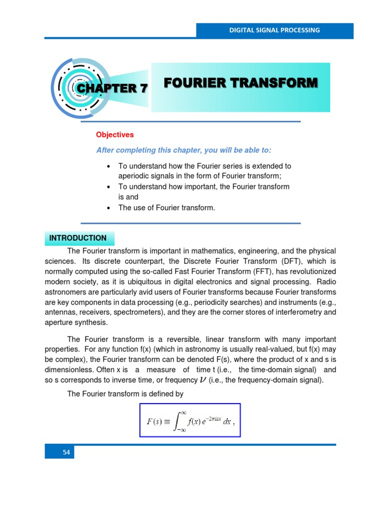 Chapter 7 | PDF | Discrete Fourier Transform | Fourier Transform