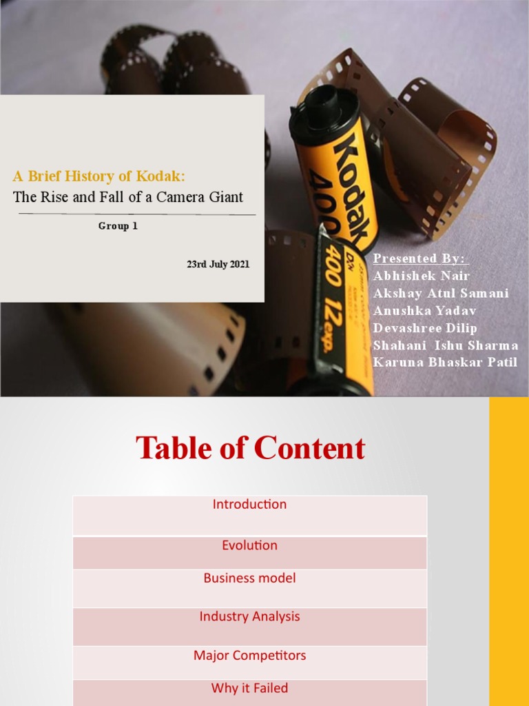 A Brief History of Kodak:: The Rise and Fall of A Camera Giant | PDF | Business | Marketing