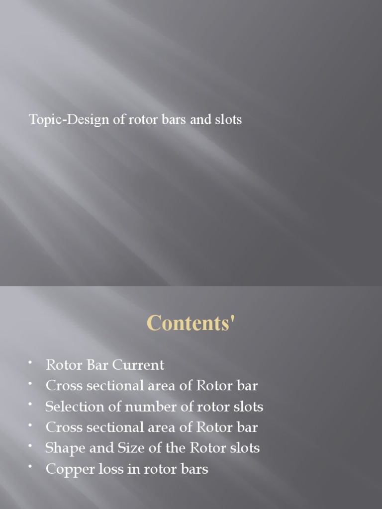 Topic-Design of Rotor Bars and Slots | PDF | Electrodynamics | Physical ...