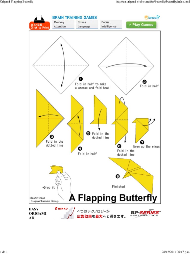 Origami Flapping Butterfly | PDF