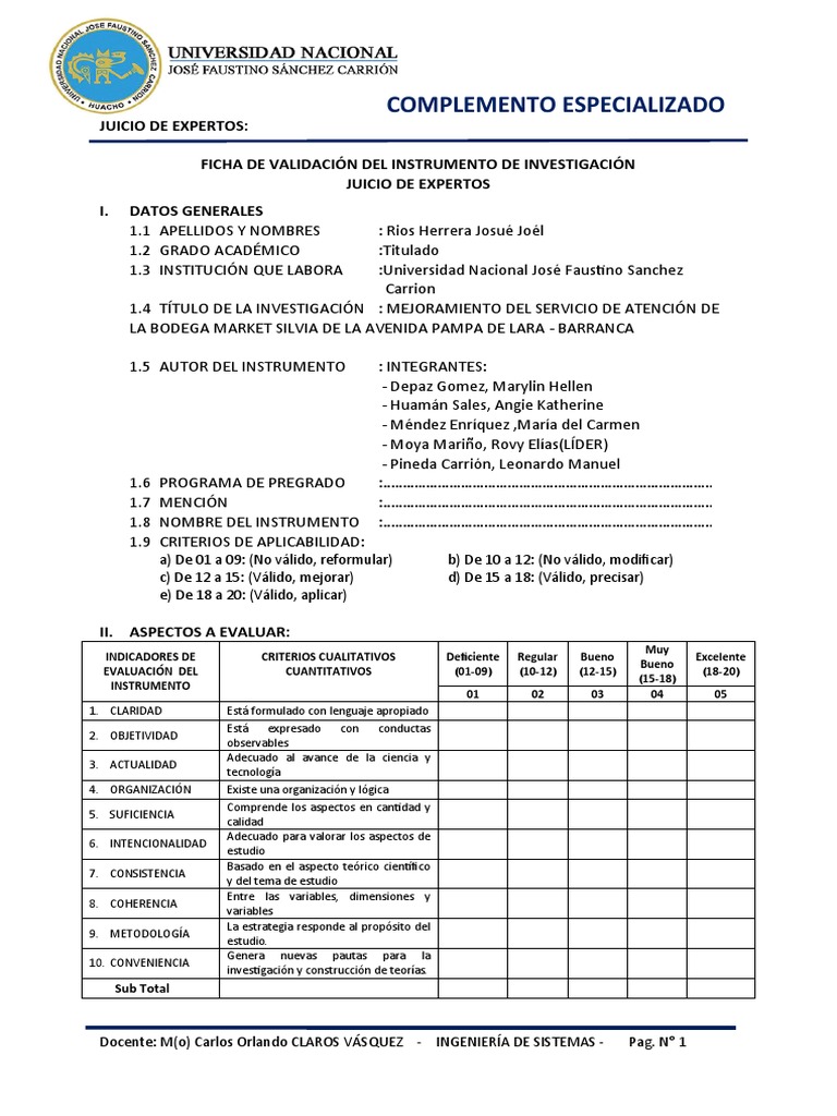 Formato - Juicio de Expertos | PDF | Teoría | Maestros