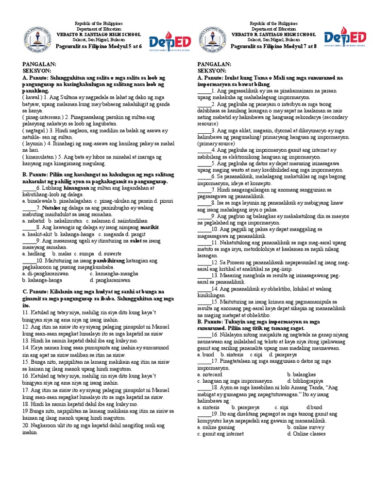 Assessment Module 5-8 | PDF
