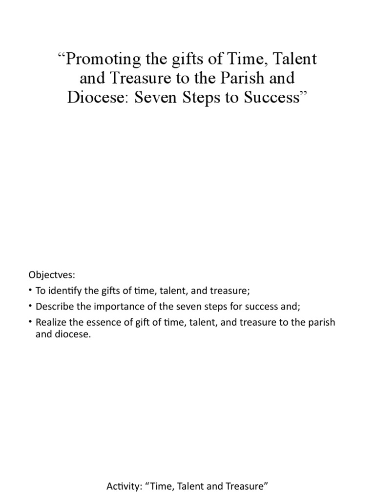 Promoting The Gifts of Time, Talent and Treasure - Report | PDF ...