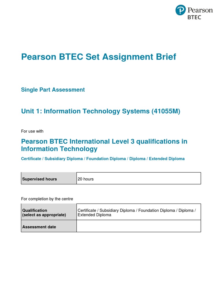 BTEC International Level 3 IT Pearson Set Assignment Unit 1 2020-2021 | PDF | Retail | Inventory