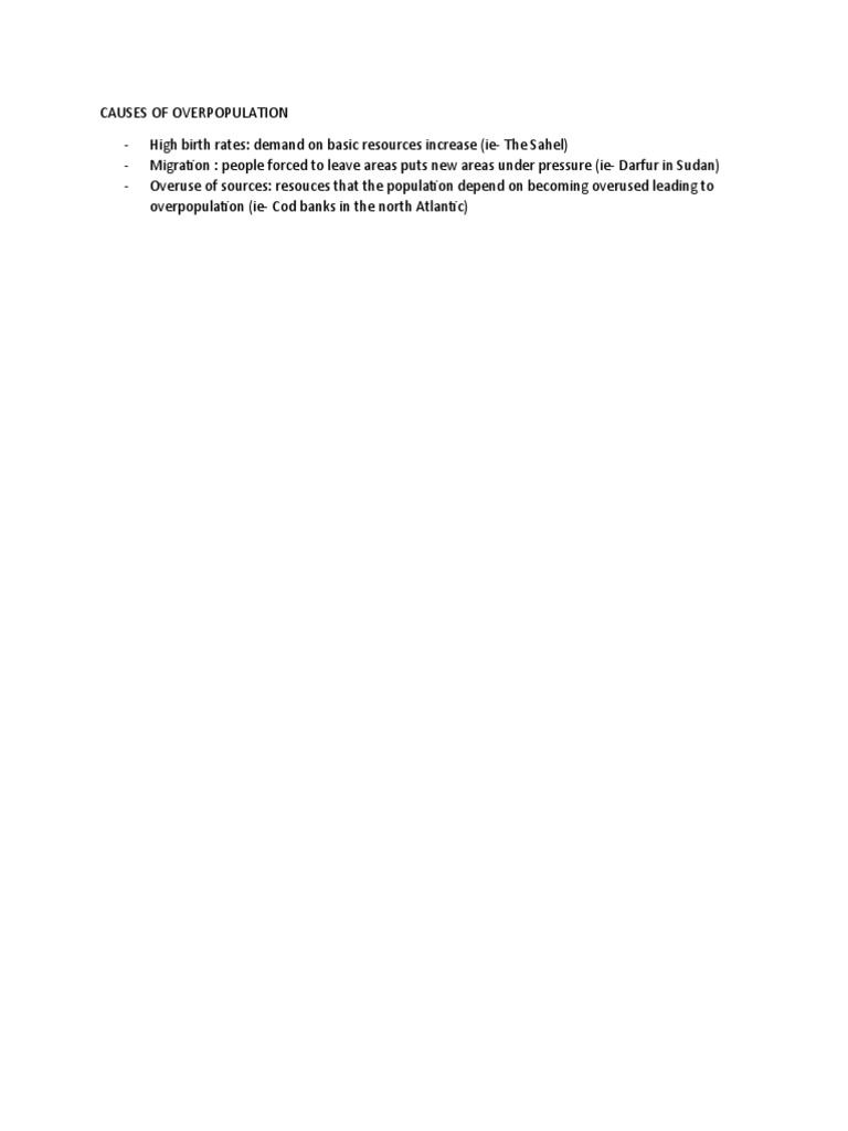 Causes of Overpopulation | PDF