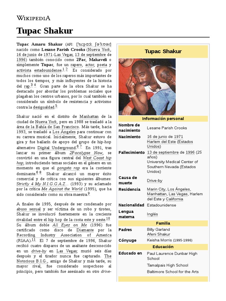 Tupac Shakur | PDF | Musica Afroamericana | Hip hop