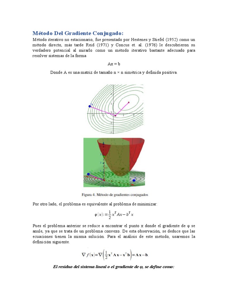 Método del Gradiente Conjugado | PDF | Matriz (Matemáticas) | Ecuaciones
