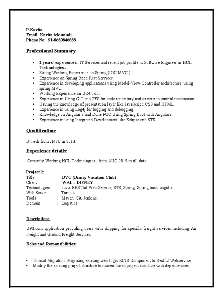 BabuNaresh Resume | PDF | Representational State Transfer | Web Service