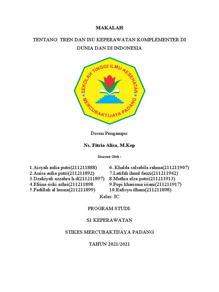 Makalah Tren Dan Isu Keperawatan Komplementer | PDF