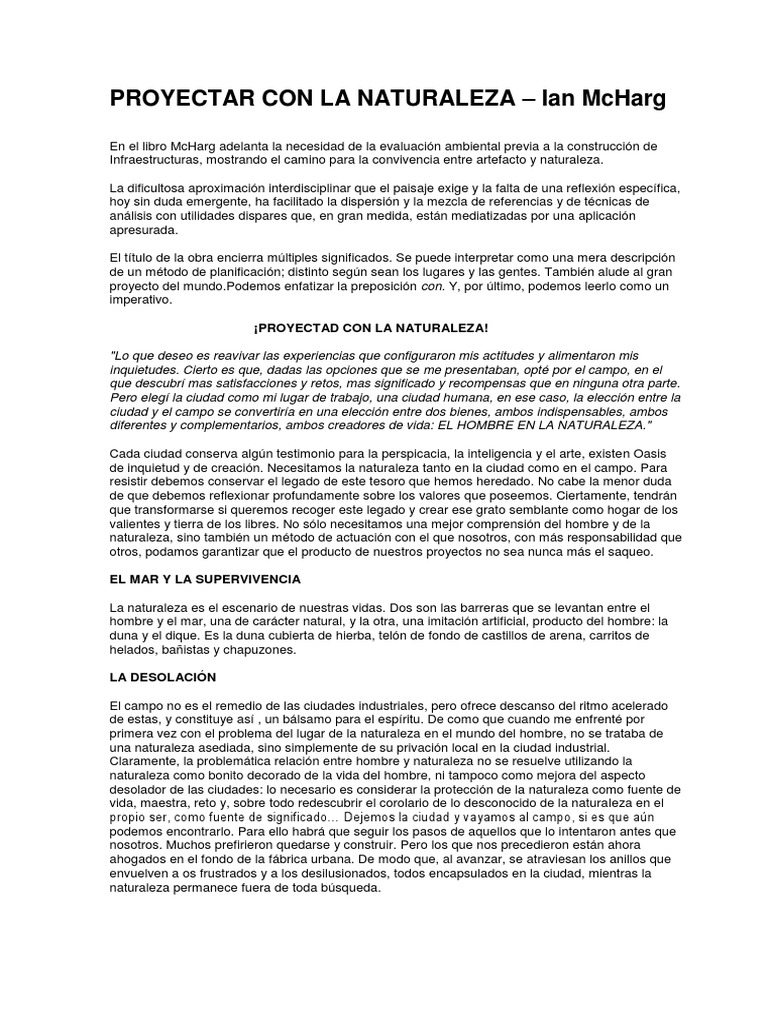Proyectar Con La Naturaleza | PDF | Naturaleza | Adaptación